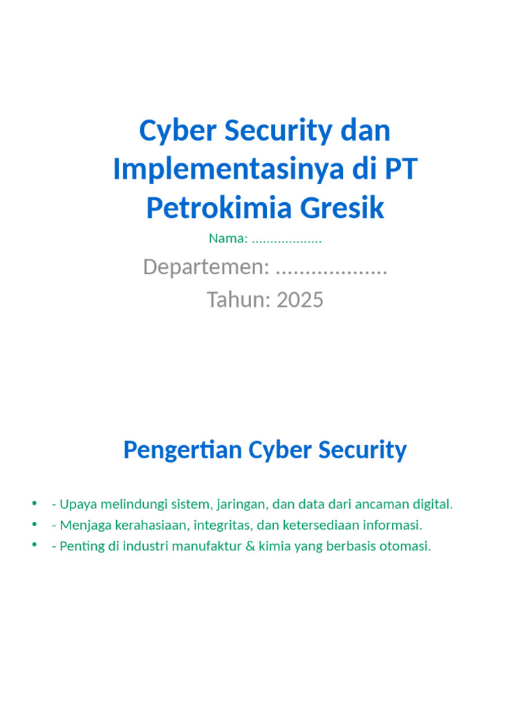 Cyber Security PT Petrokimia Design | PDF