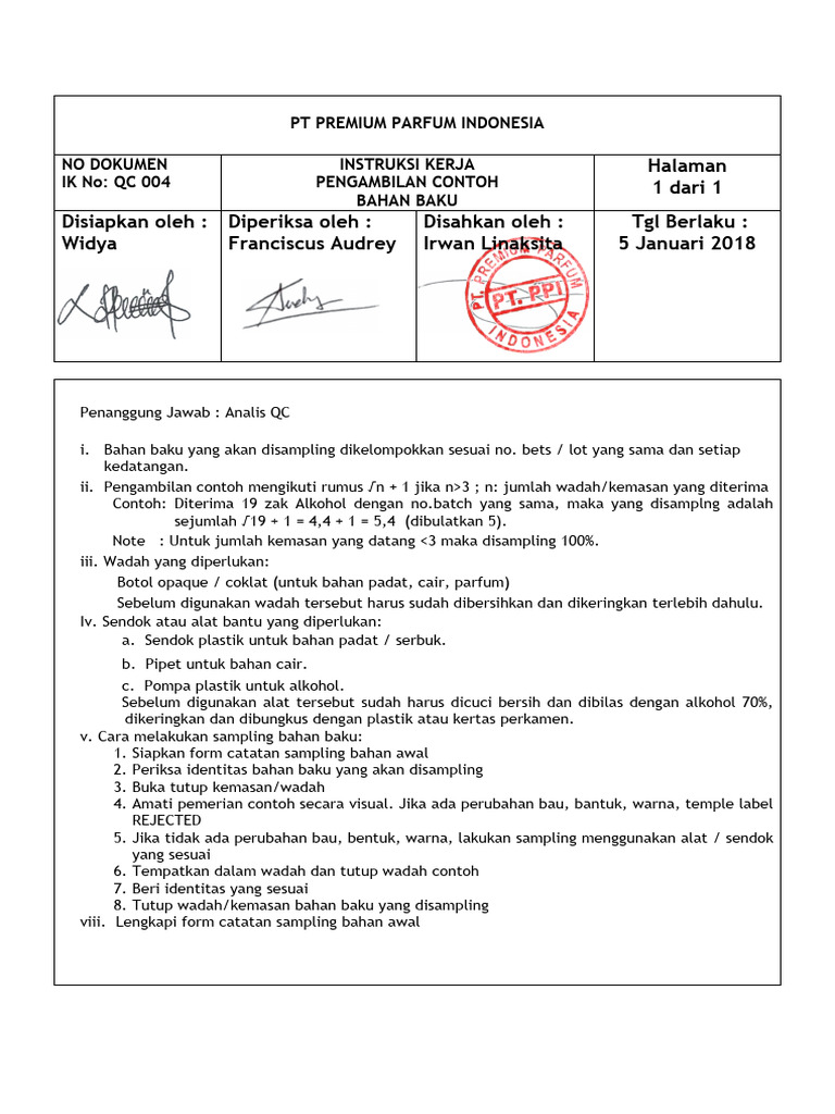 Ik Pengambilan Contoh | PDF