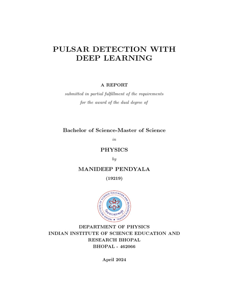 Pulsar Detection With Deep Learning | PDF | Deep Learning | Logistic Regression