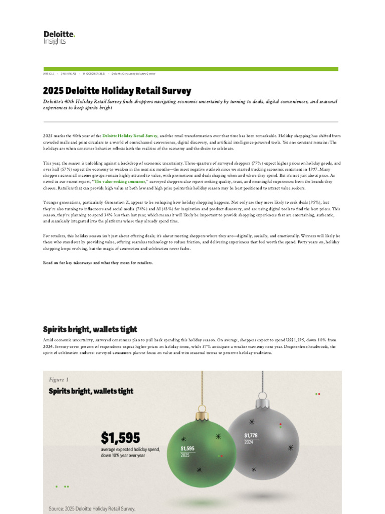 2025 Deloitte Holiday Retail Insights | PDF | Retail | Christmas And ...