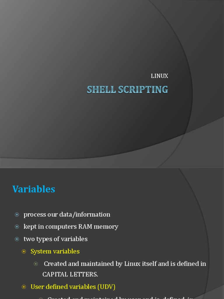 Shell Scripting 2 Pdf Command Line Interface Variable Computer Science