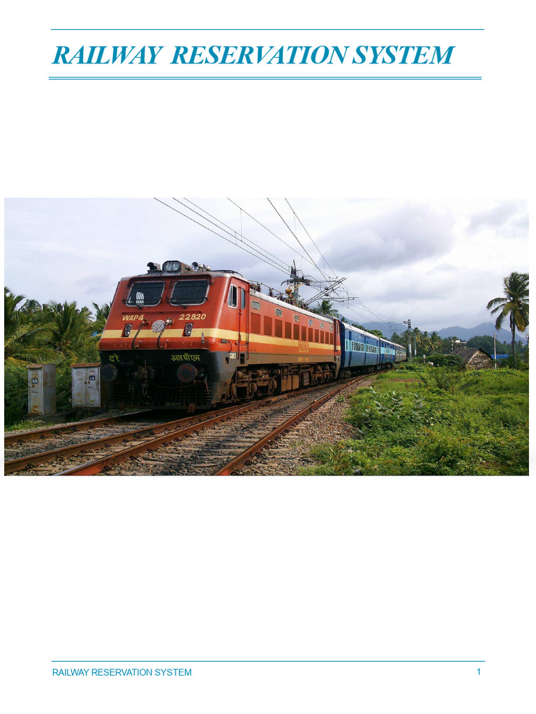 Railway Reservation System Project Report | PDF | System | Computer Program