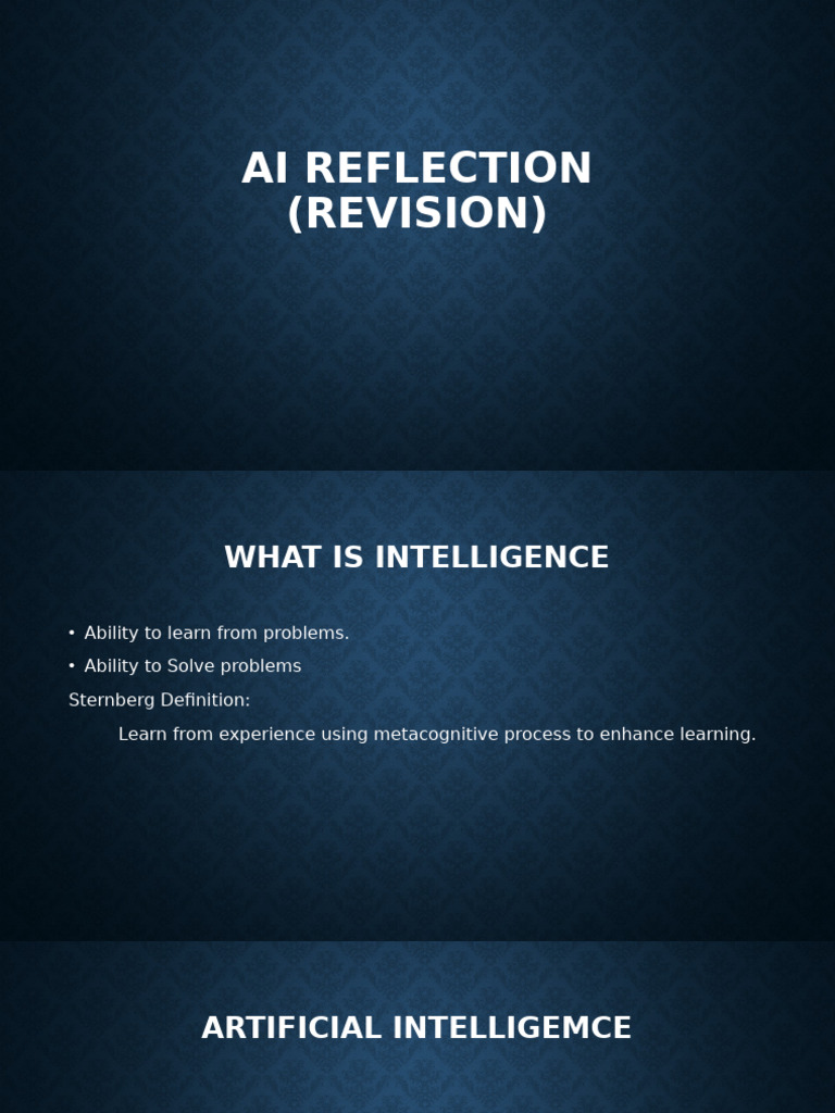 AI Reflection (Revision) | PDF | Artificial Intelligence | Intelligence ...