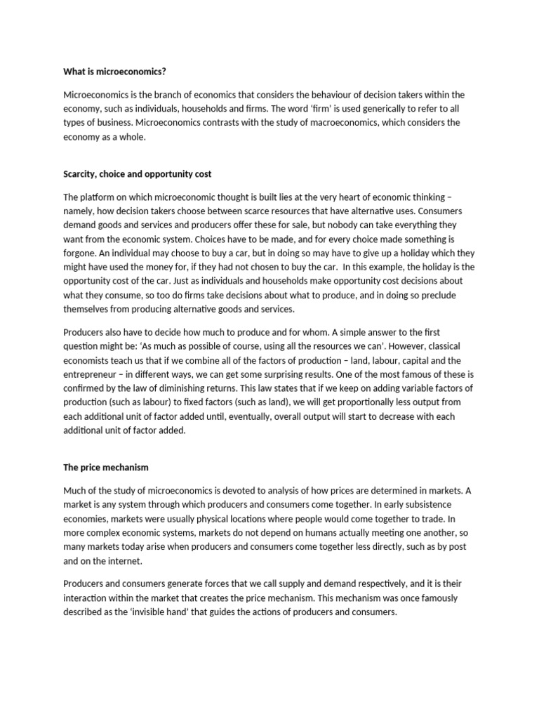 What Is Microeconomics | PDF | Demand | Price Elasticity Of Demand