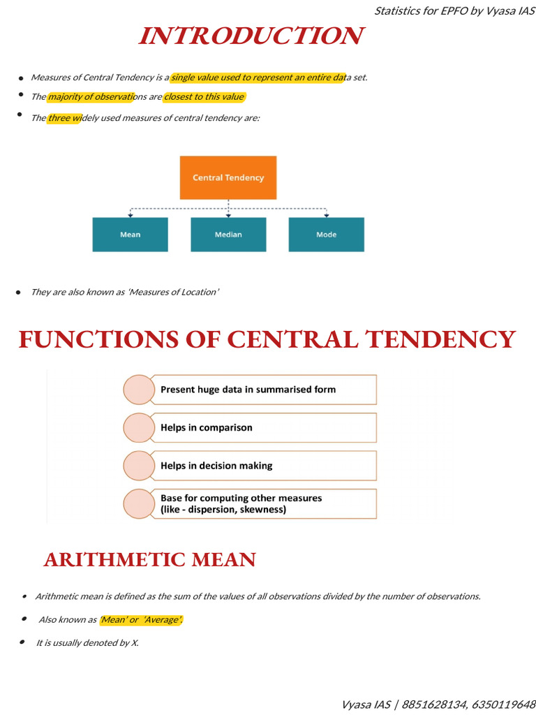 Understanding Measures of Central Tendency | PDF | Mean | Mode (Statistics)
