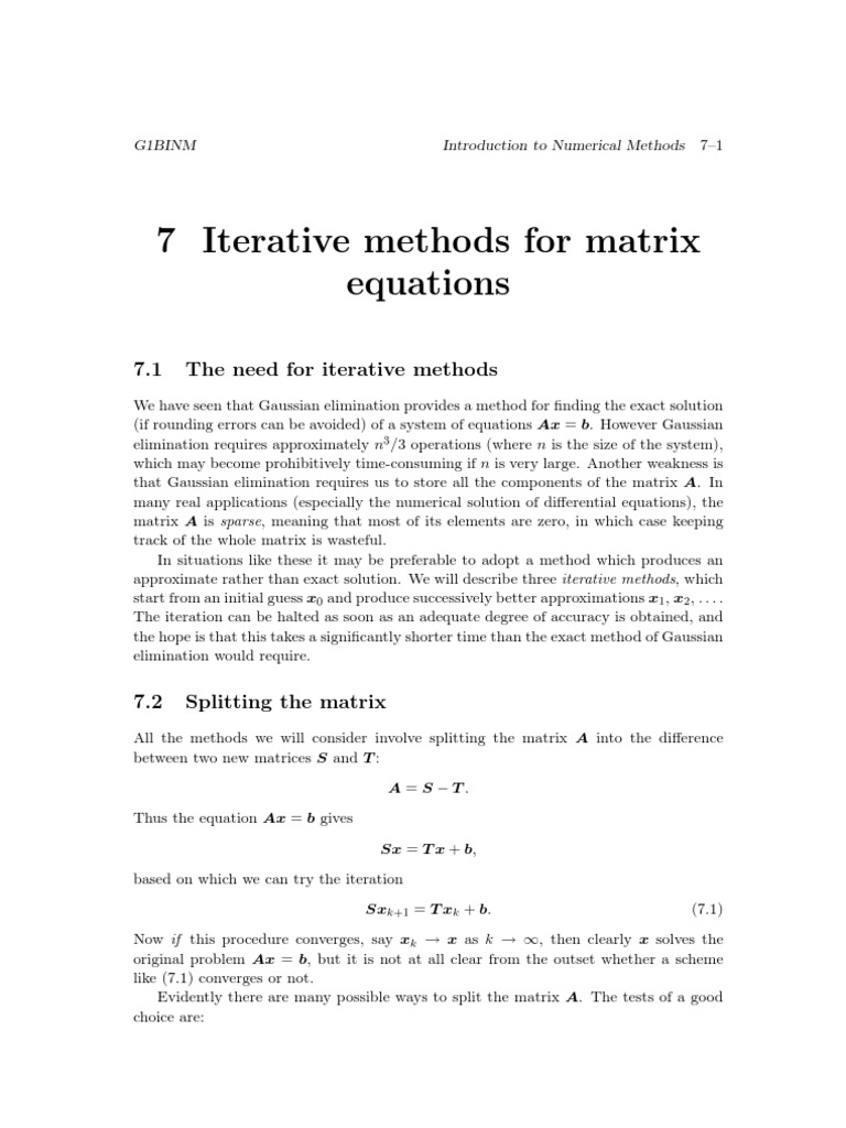 Examples To Iterative Methods | PDF | Eigenvalues And Eigenvectors | Matrix (Mathematics)