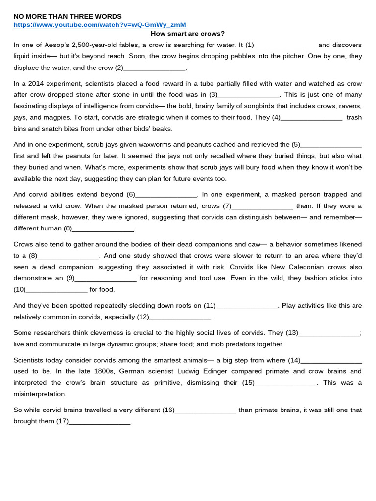 TED-ED - How Smart Are Crows | PDF | Neuroscience | Zoology