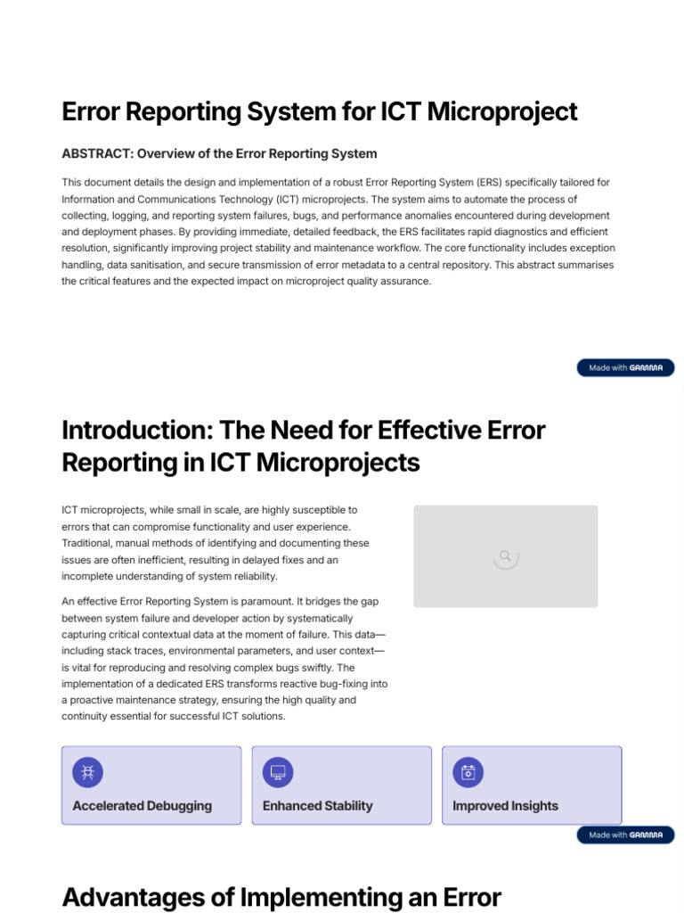 Error Reporting System For ICT Microproject | PDF | Computer Security | Security