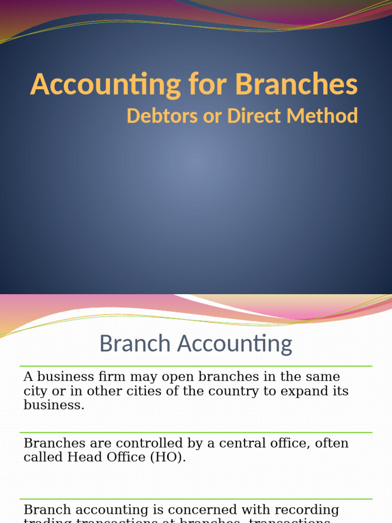 Branch Accounting: Debtors Method Guide | PDF | Debits And Credits ...