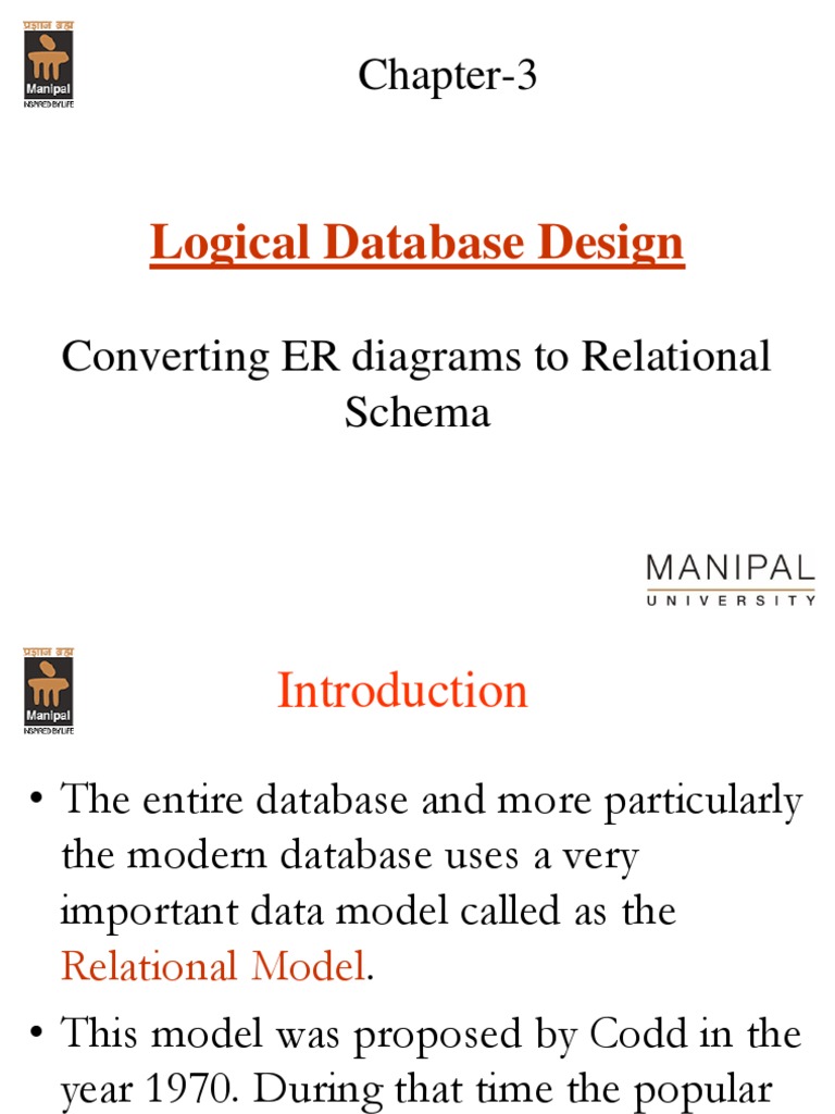 Logical Database Design: Chapter-3 | PDF | Relational Model ...