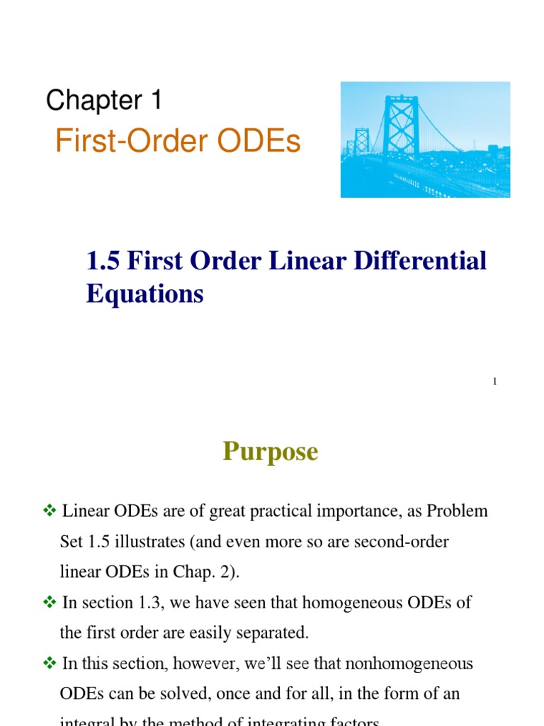 First-Order Odes | PDF | Ordinary Differential Equation | Differential Equations