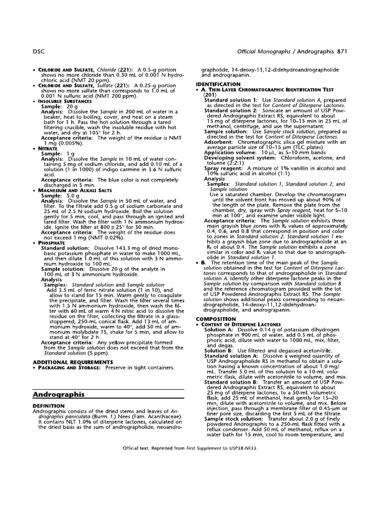 Andrographis DSC | PDF