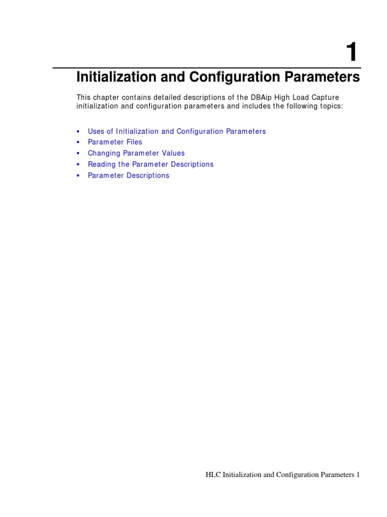 HLC Initialization & Configuration Guide | PDF | Parameter (Computer Programming) | Sql