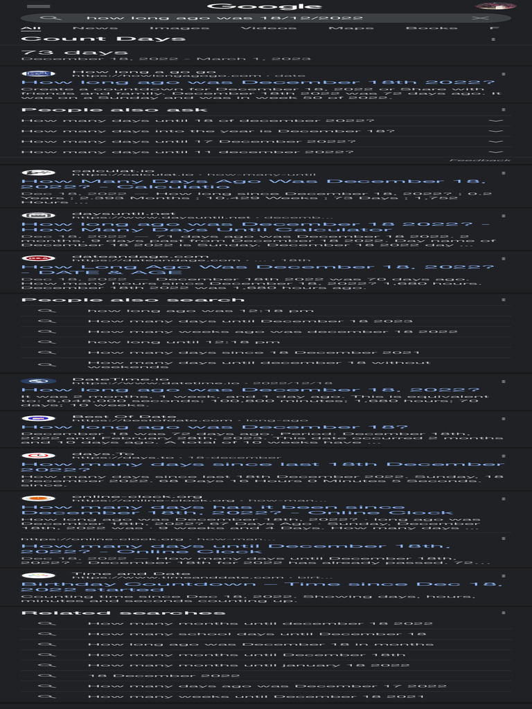 Days Since December 18, 2022 | PDF