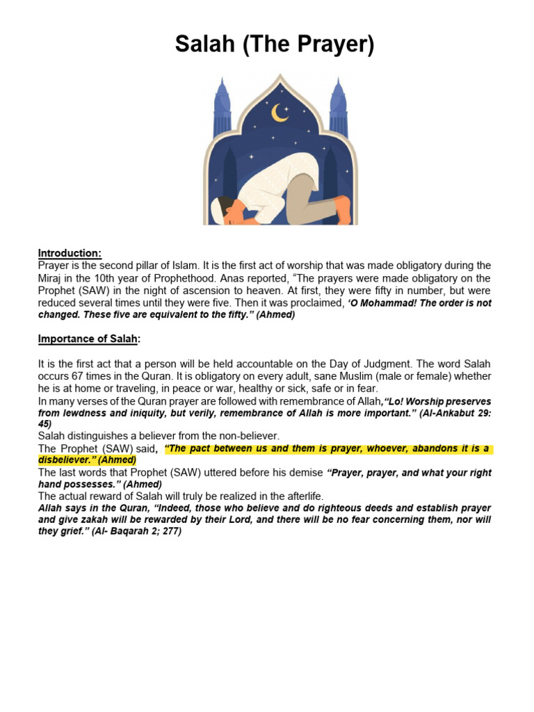 Importance and Benefits of Salah | PDF | Mosque | Prayer