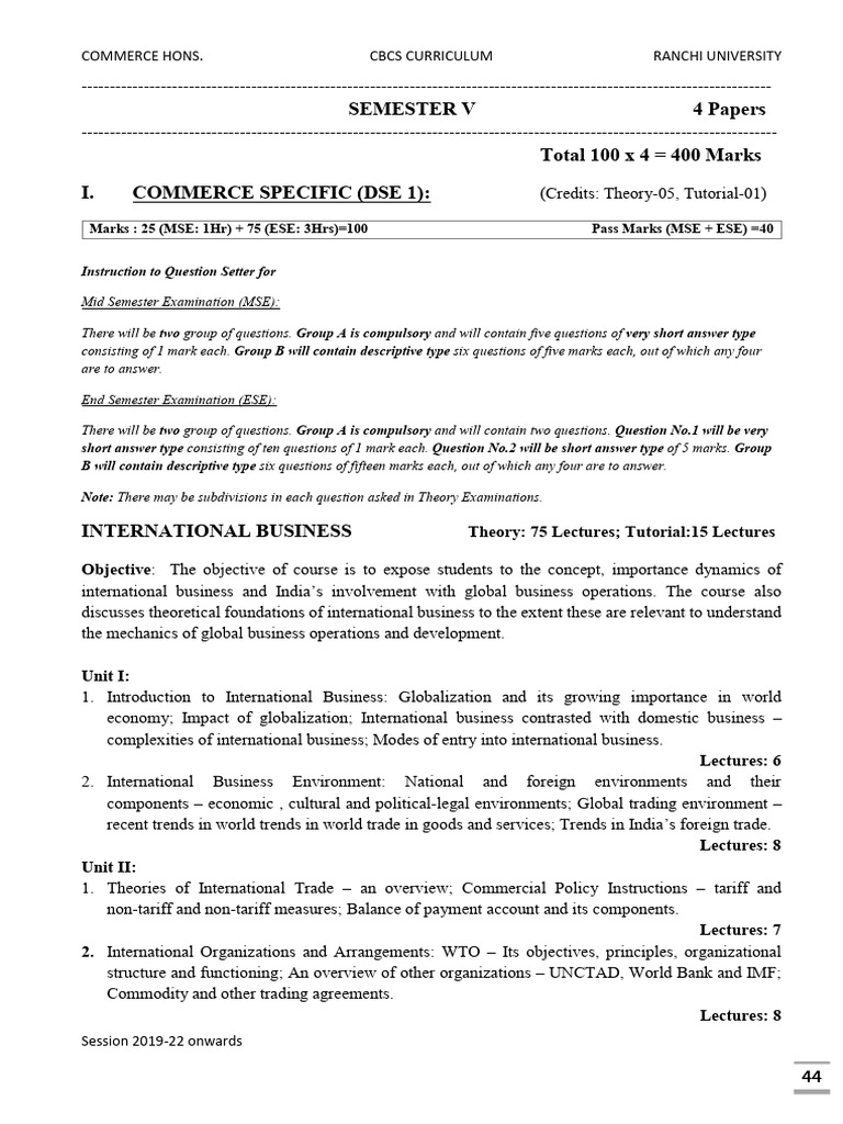 UG COMMERCE Honours 2019 | PDF | Marketing | Market Segmentation