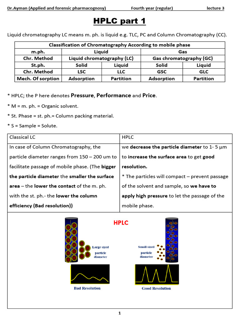 4th General Applied Lect 3 2025 | PDF | High Performance Liquid Chromatography | Chromatography
