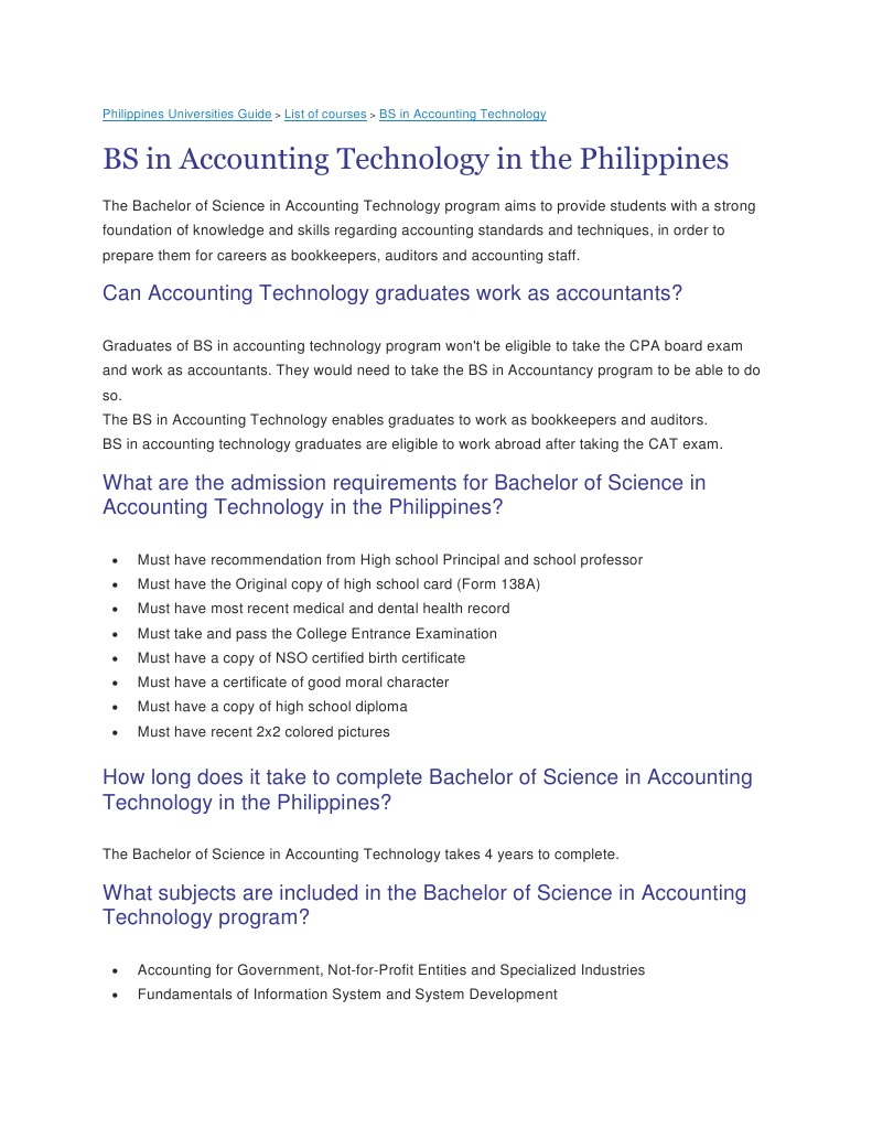 Philippines Universities Guide | PDF | Bachelor's Degree | Accounting