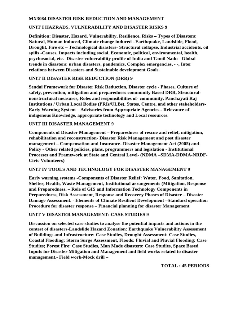 Mx3084 Disaster Risk Reduction and Management | PDF | Emergency Management | Disaster Risk Reduction