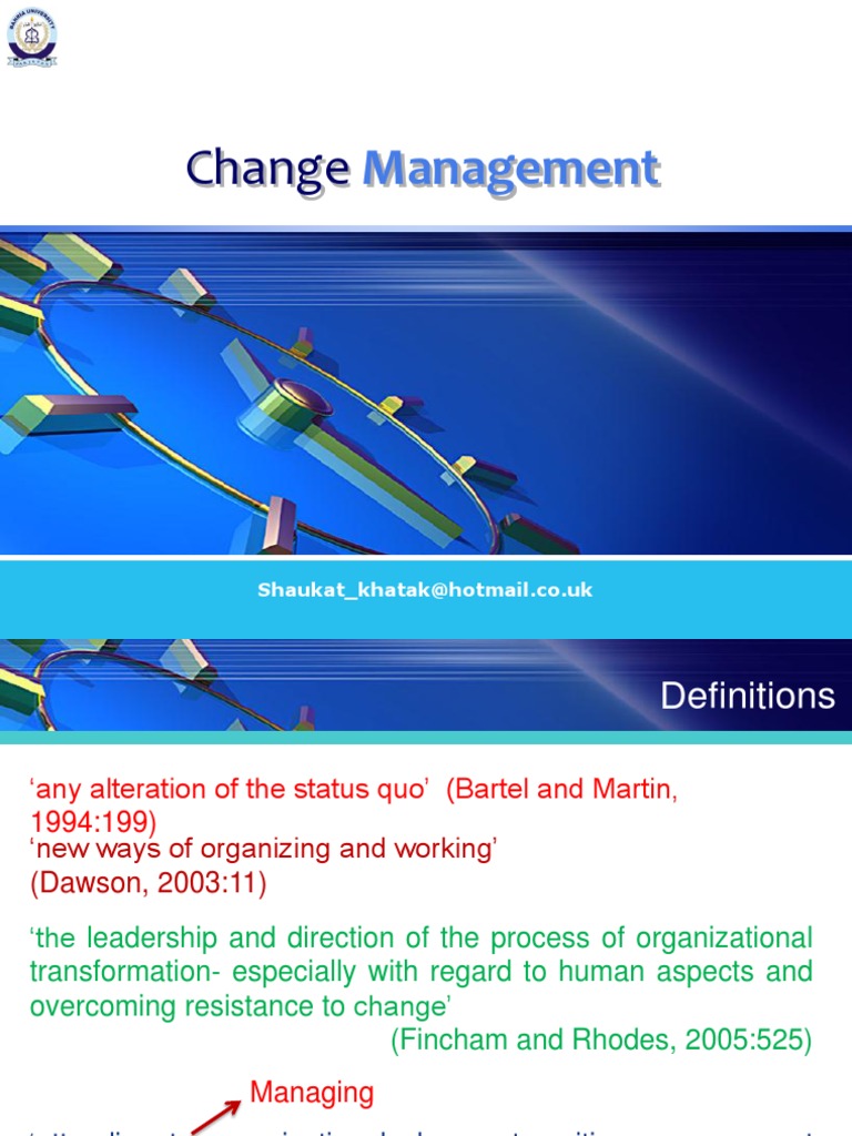 Change Management - Chapter 1 | PDF | Change Management | Leadership