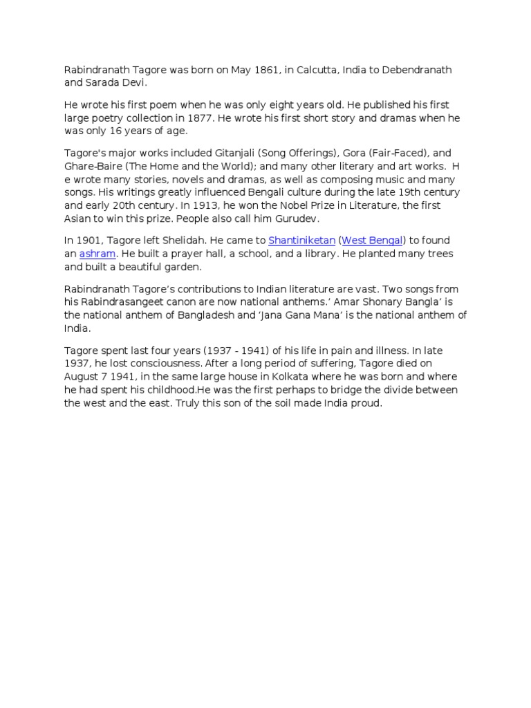 Rabindranath Tagore | PDF | Poetry