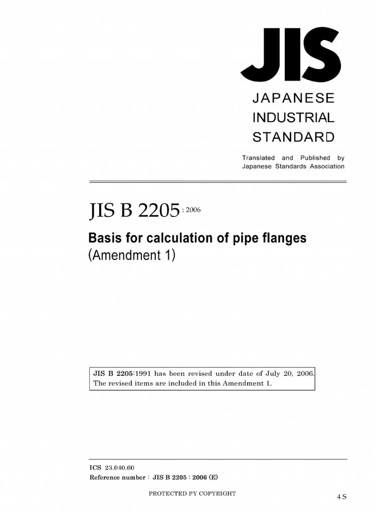 JIS B 2205-1991 Amd 1-2006 | PDF