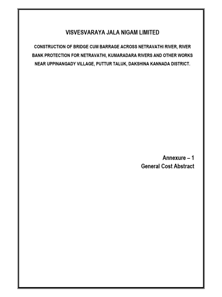 Netravathi River Bridge and Barrage Project | PDF