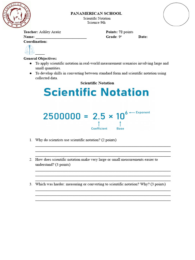 Lab 3. Scientific Notation | PDF | Measurement