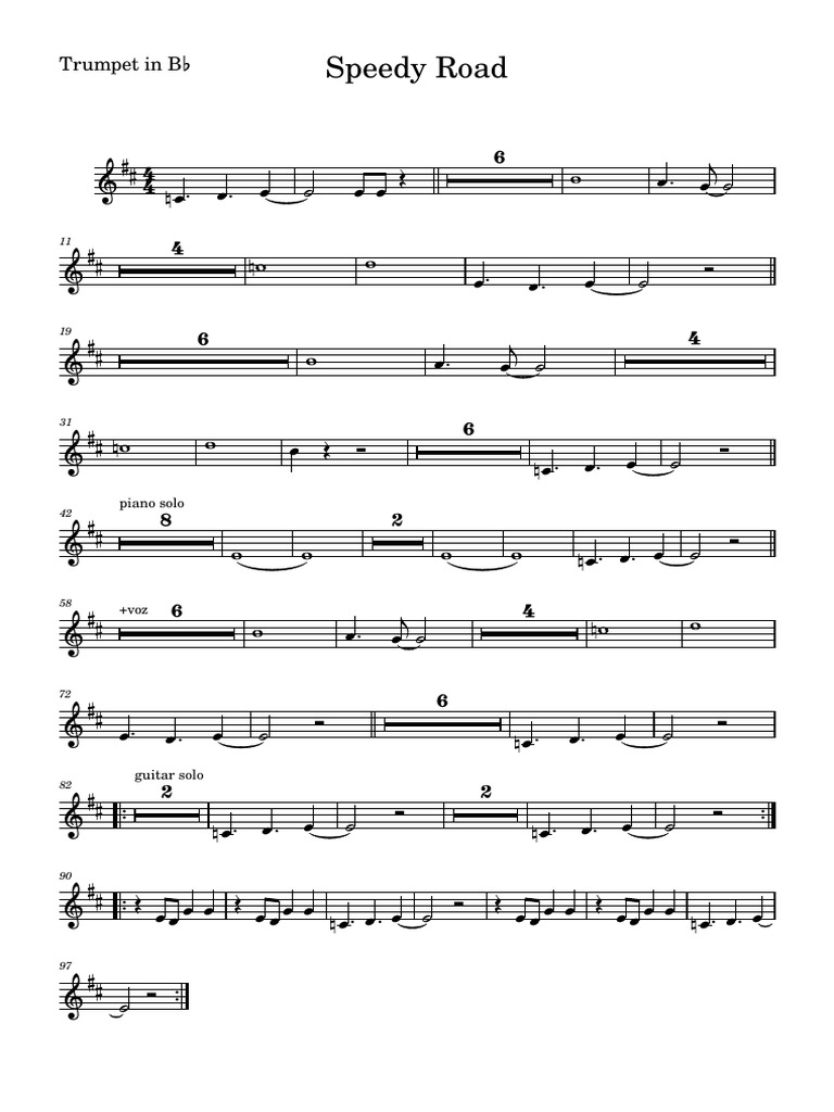 Speedy Road-Trumpet in Bb-1 | PDF