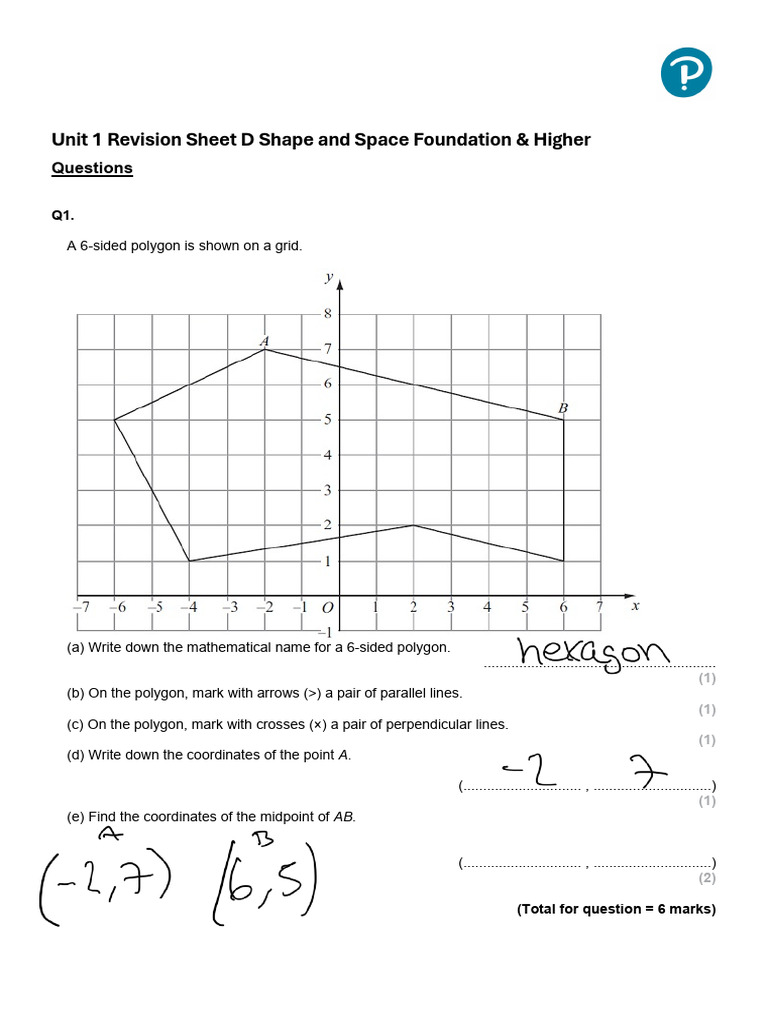 Shape and Space Revision Questions | PDF | Area | Triangle