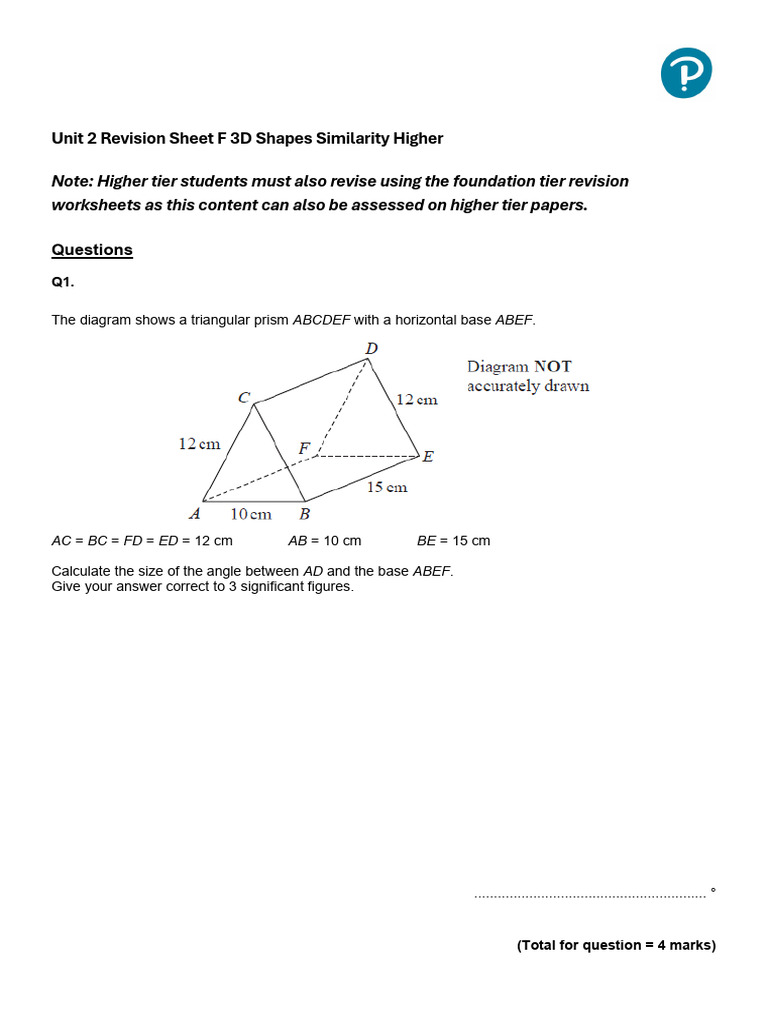 3D Shapes Similarity Revision Guide | PDF | Area | Sphere