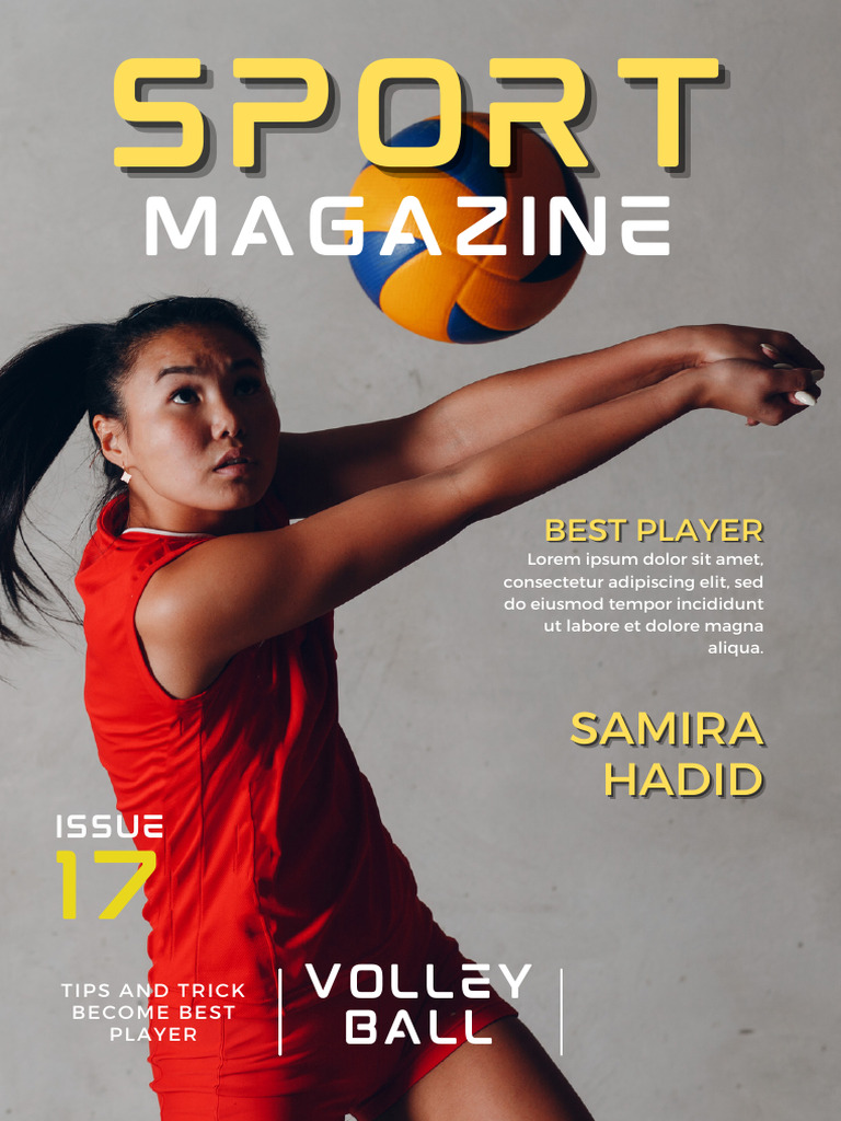 Beige Minimalist Sport Volleyball Magazine Cover | PDF