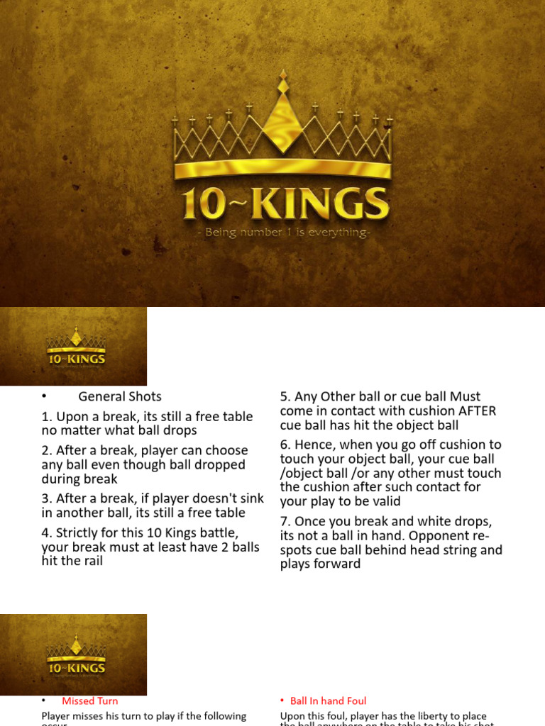 10 Kings Rules | PDF | Ball Games | Sports