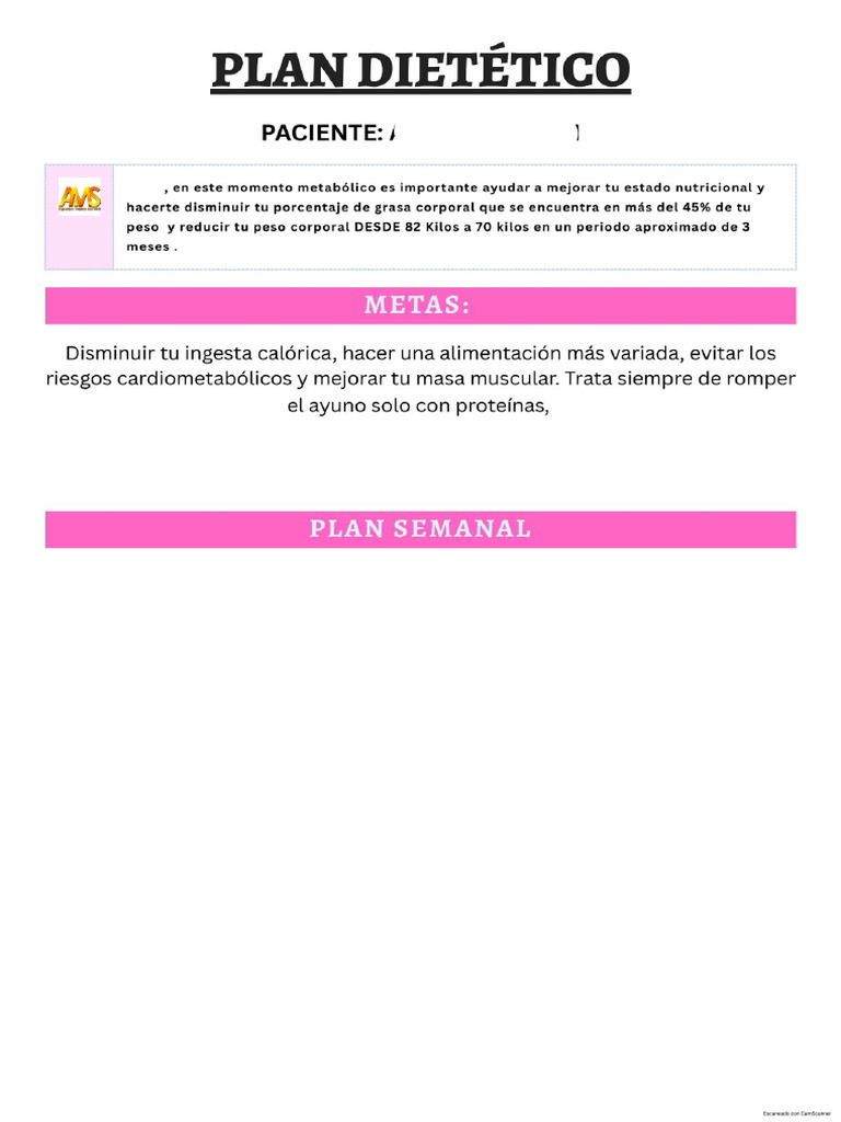 Plan Nutricional | PDF