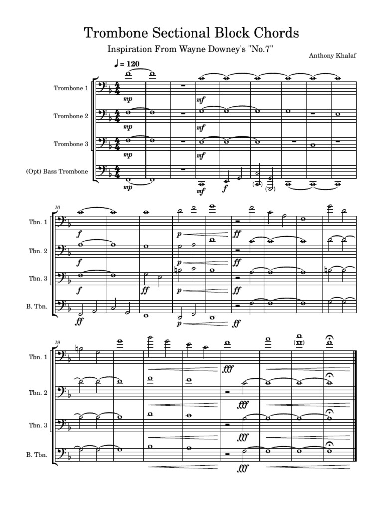 Trombone Sectional Chord Progression-Score - and - Parts | PDF ...