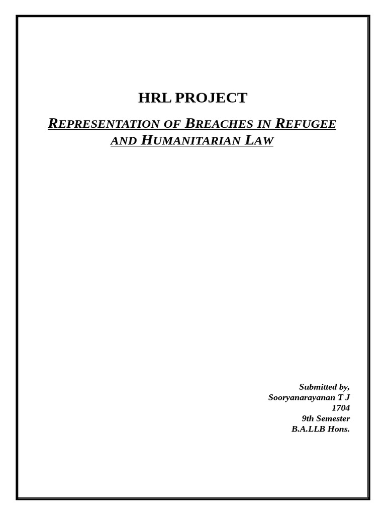 Sooryanarayanan T J - 1704 - HRL PROJECT | PDF | International Criminal ...