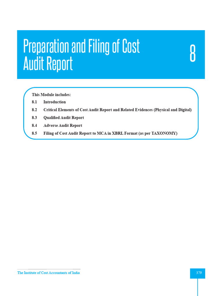 Cost Audit Report Preparation Guide | PDF | Auditor's Report | Audit