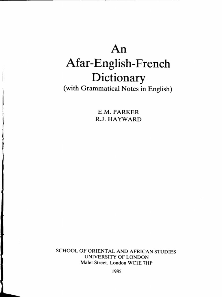 Definition of "Afar" in French | PDF