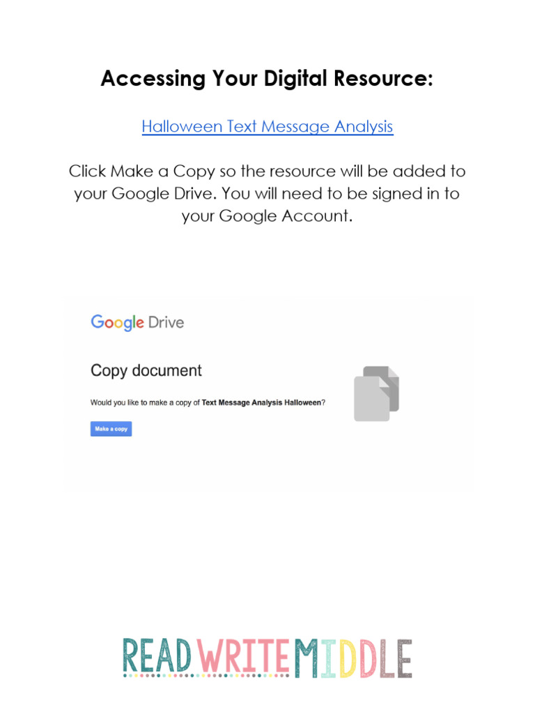 Accessing Your Digital Resource:: Halloween Text Message Analysis | PDF