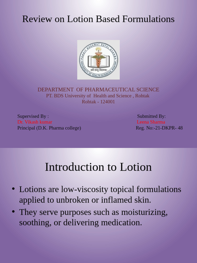 Calamine Lotion 15 Slides | PDF | Topical Medication | Skin