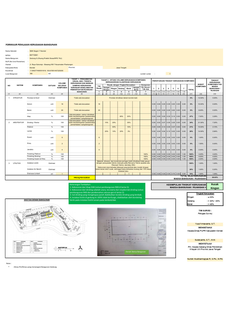 Form Kerusakan Gedung G | PDF