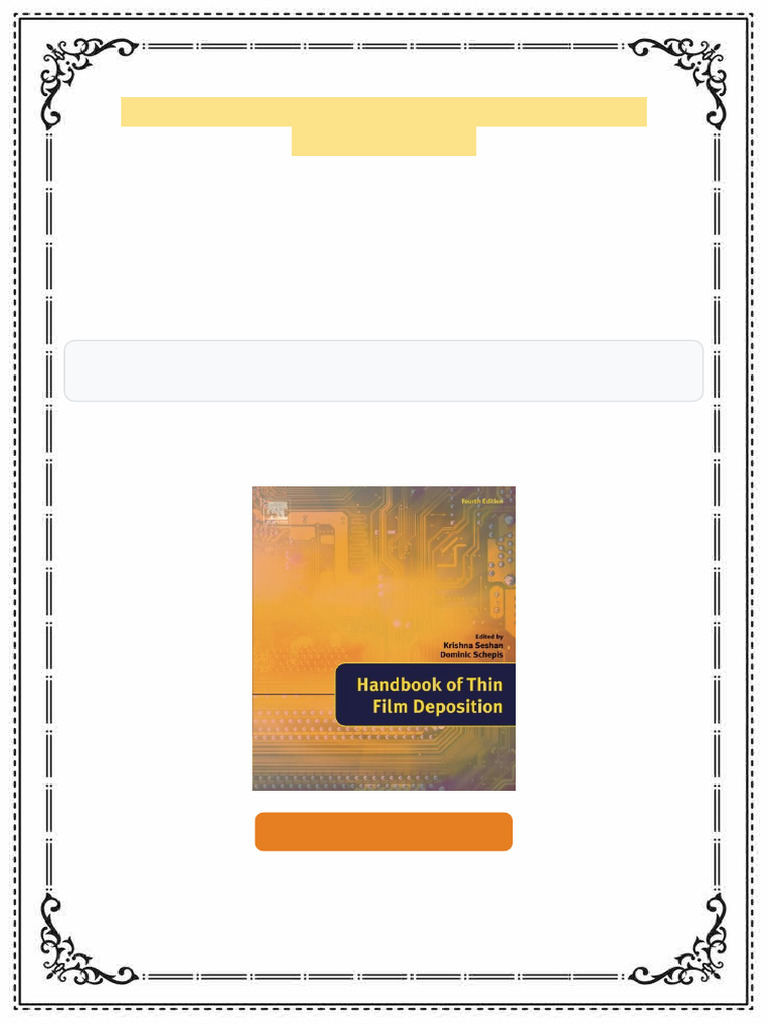 Handbook of Thin Film Deposition 4th Edition Krishna Seshan Full ...