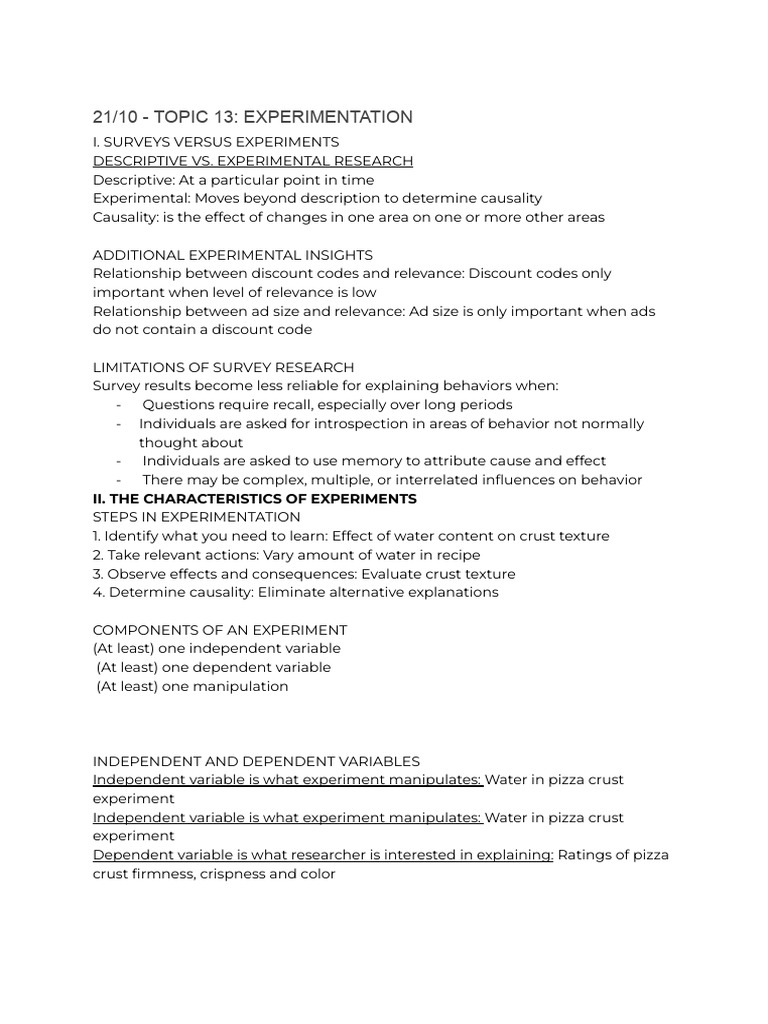 Methodology Resumen Diapositivas | PDF | Experiment | Validity (Statistics)