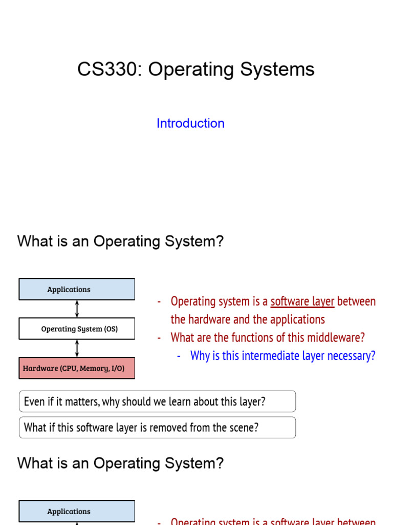 1 Introduction | PDF | Operating System | Central Processing Unit