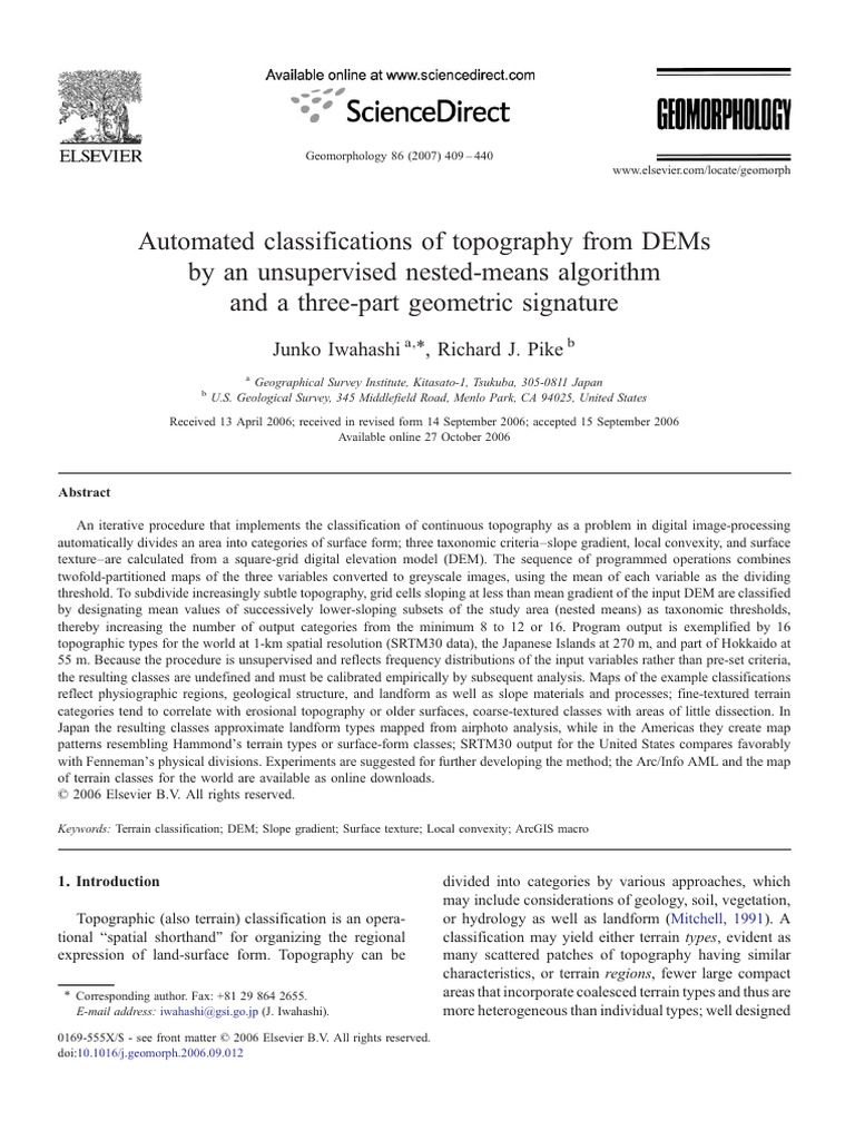 Automated Topography Classification from DEMs | PDF | Topography | Terrain