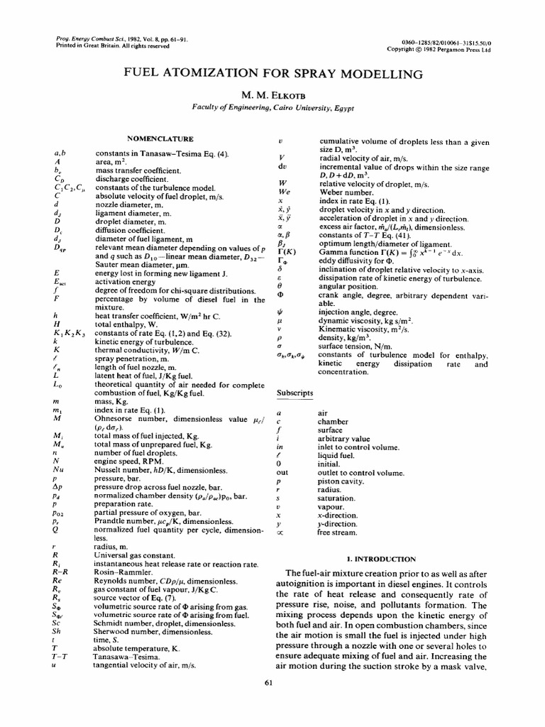 Spray Modelling | PDF | Fluid Dynamics | Combustion