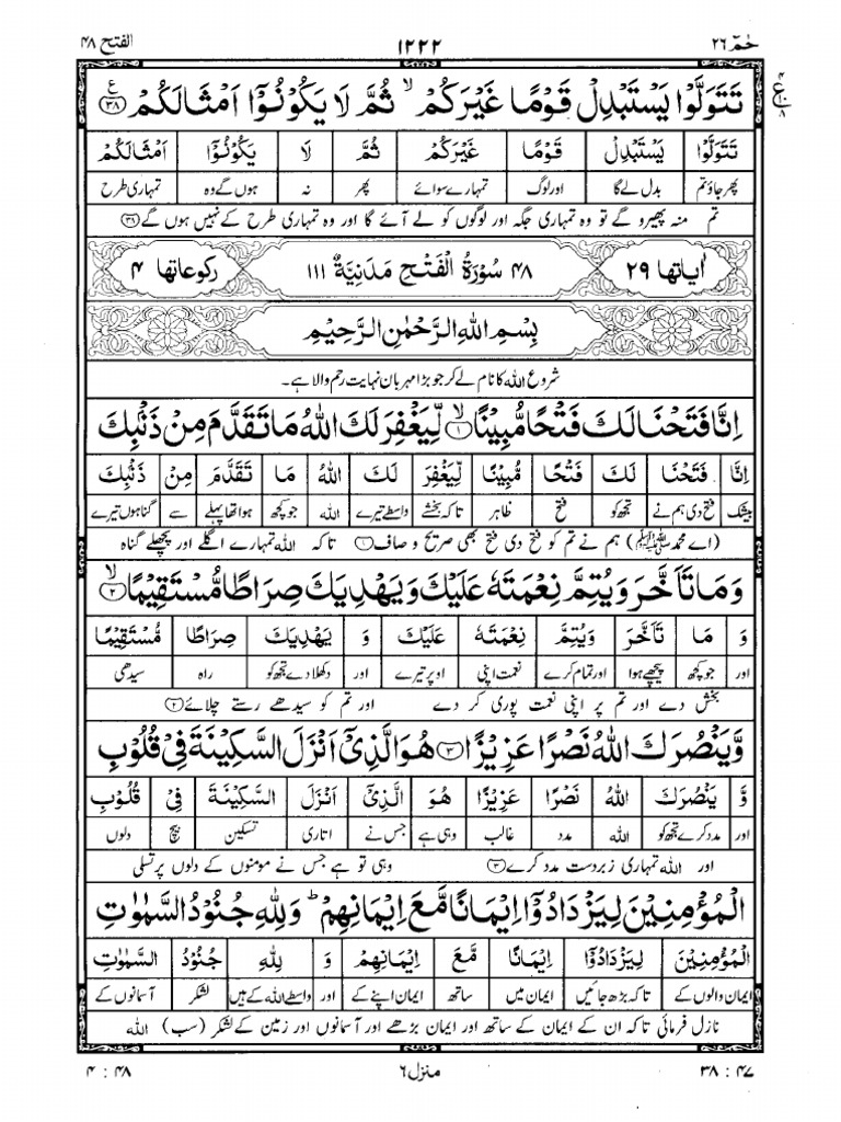 Surah 48 Al Fath Urdu Tarjuma | PDF