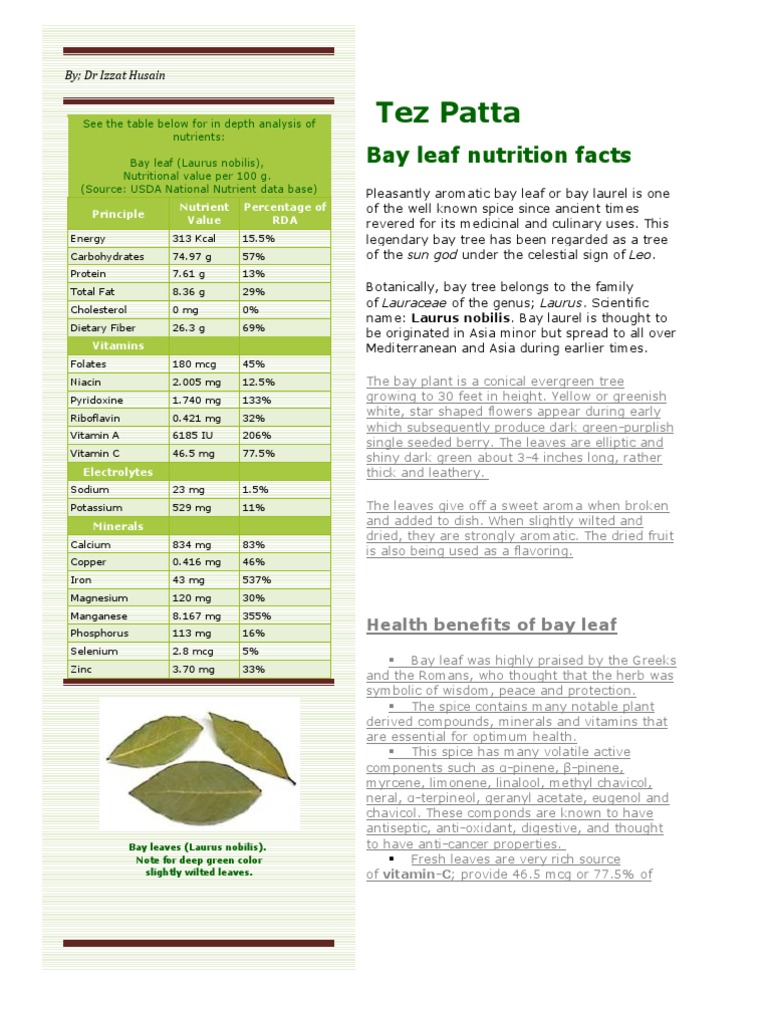 Tez Patta | PDF | Bay Leaf | Antioxidant