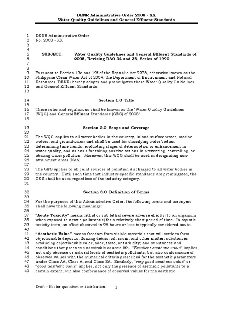 Draft - Not For Quotation or Distribution | Download Free PDF | Water ...