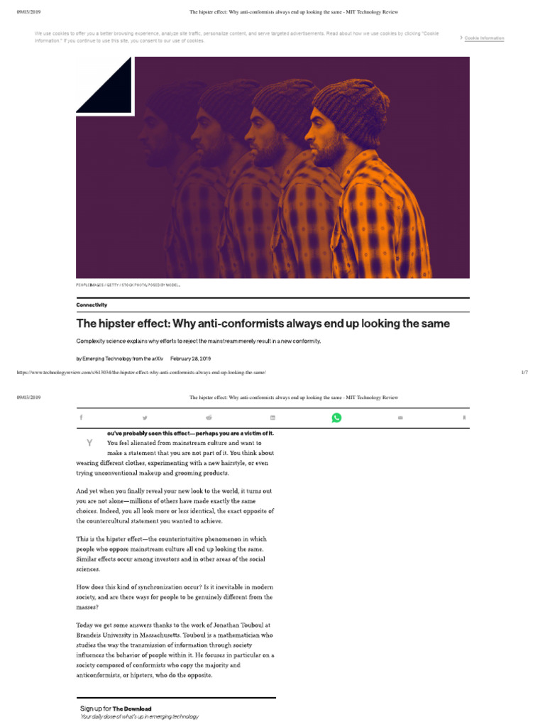The HIPSTER EFFECT - Why Anti-Conformist... Oking The Same - MIT ...